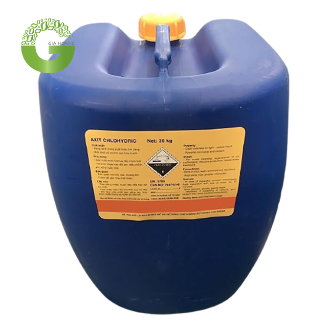 Hóa chất HCl - Axit Cloric 32%, Việt Nam, 30kg/can.